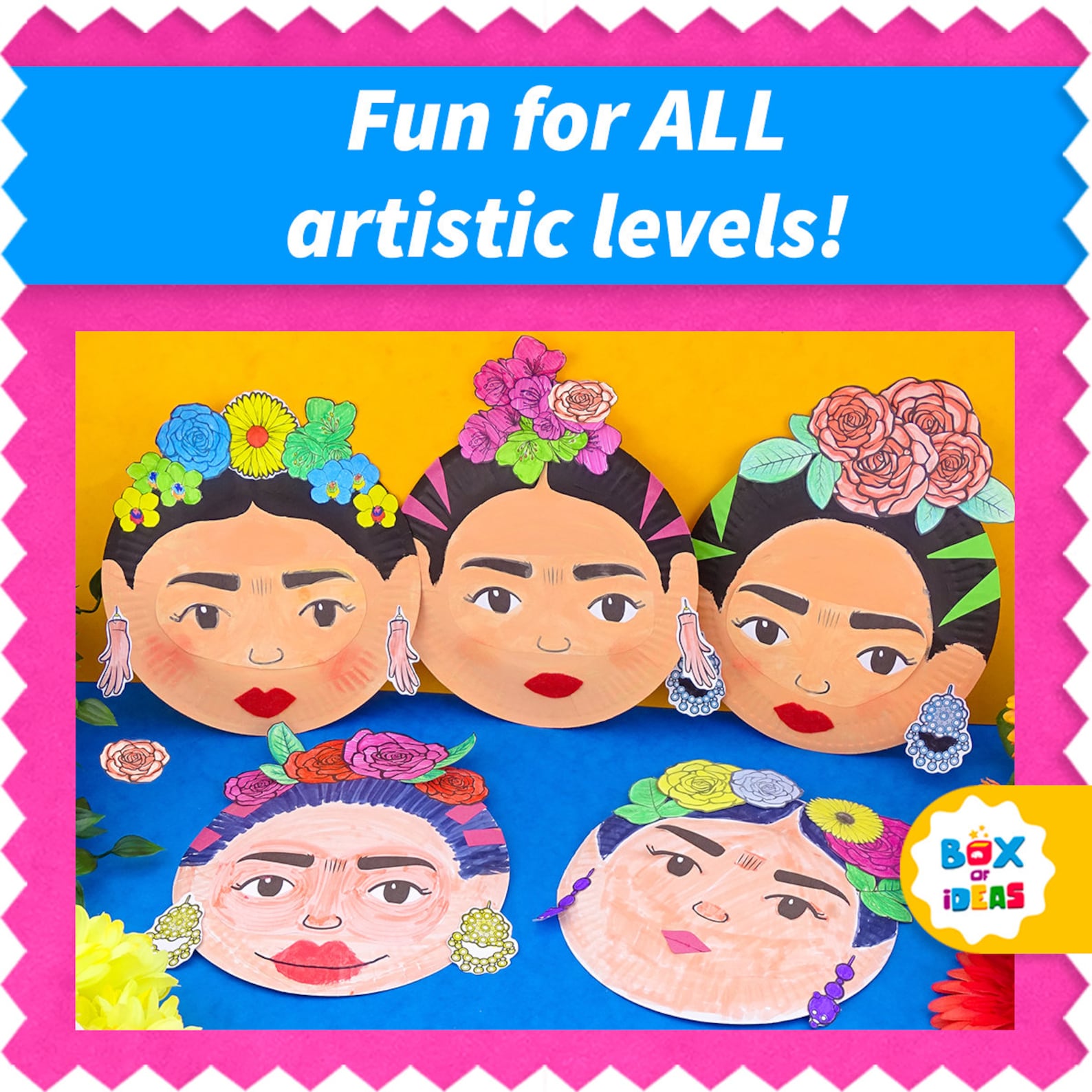 Frida Kahlo Art Activity for Kids • DIY Home Decor Kit • Mexican Arts ...