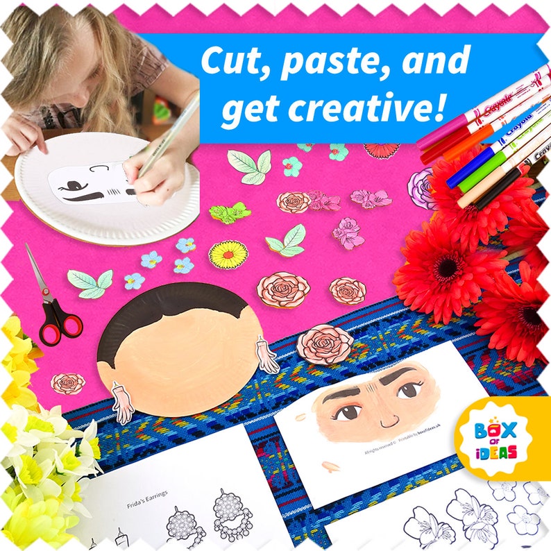 Frida Kahlo Art Activity for Kids • DIY Home Decor Kit • Mexican Arts ...