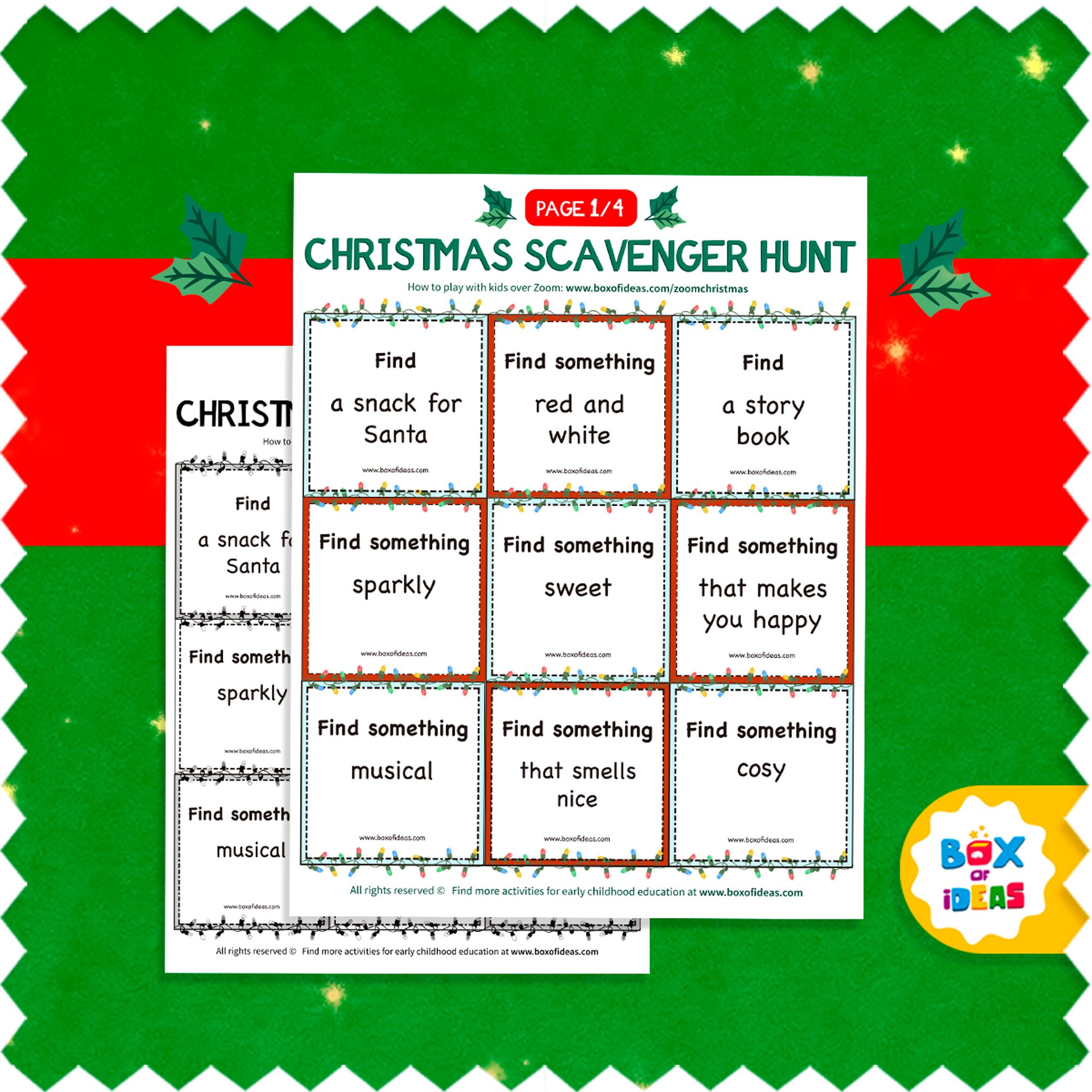 Virtual Christmas Scavenger Hunt Game for Kids Printable | Etsy