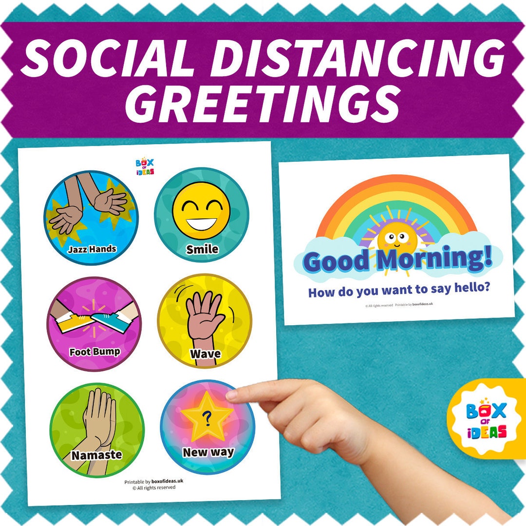 Social Distancing Greetings Poster Social Distancing Classroom Poster ...