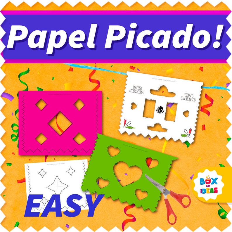 Papel Picado DIY Template Cinco De Mayo Decor DIY Traditional Mexican ...