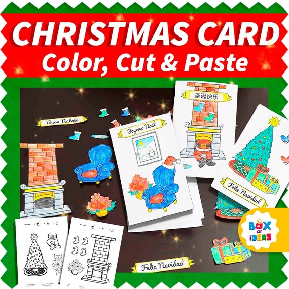 DIY Christmas Card Craft Kit for Kids Holiday Greeting Card - Etsy
