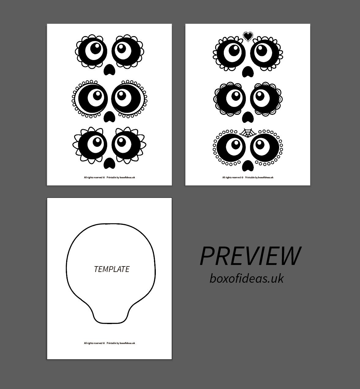 DIY Day of the Dead Mask DIY Dia De Los Muertos Decor - Etsy