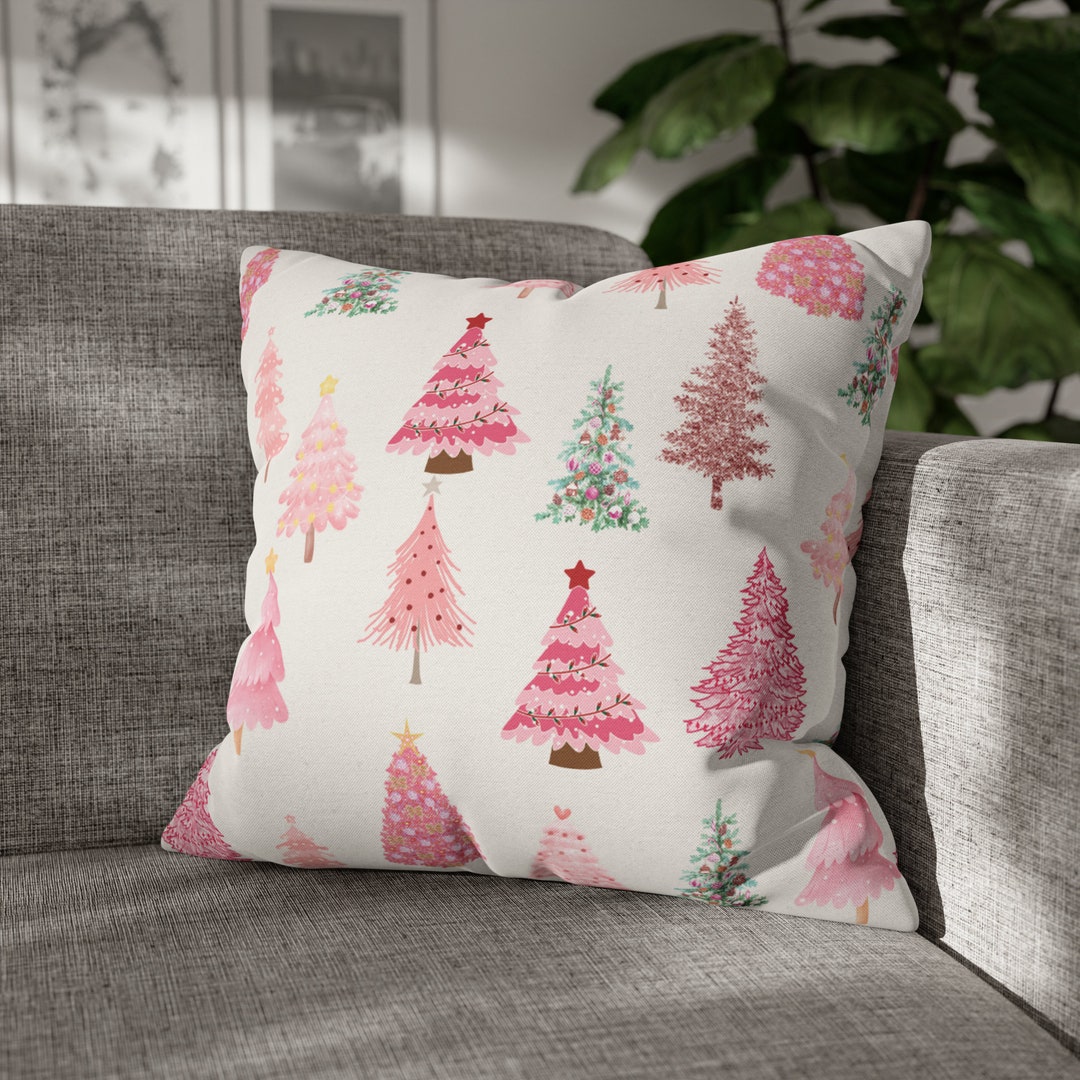 Christmas Pillow, Christmas Gifts, Christmas Pink Tree Decor, Holidays ...