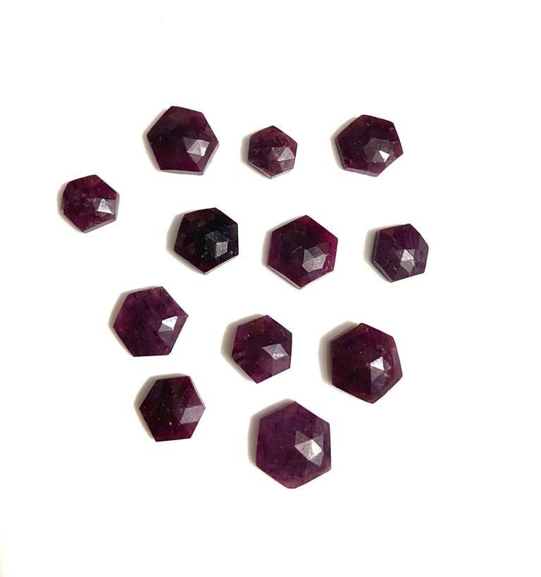 A Grade Natürlicher Rubin Hexagon Form Rubin Steine Schmuckherstellung ...
