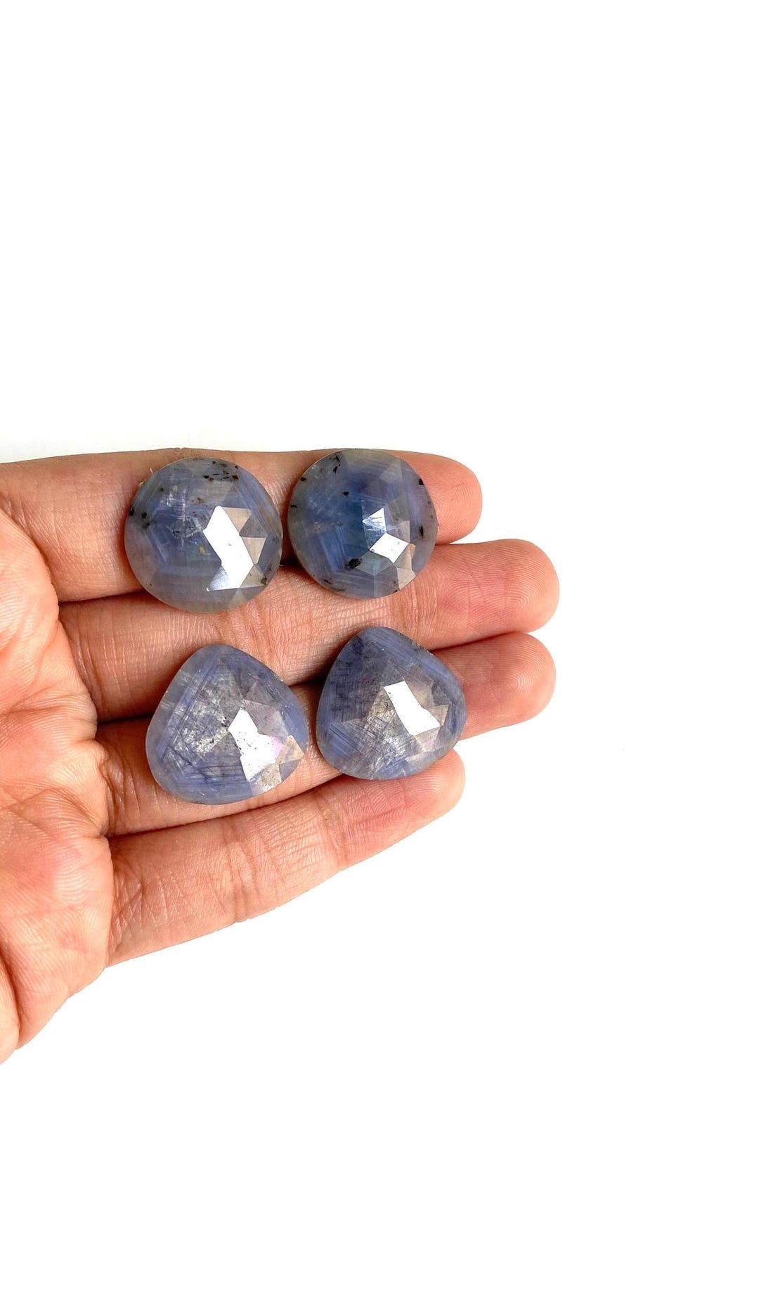 Rare 2 Pair Set Blue Sheen Sapphire Gemstones- Blue Earrings Pairs ...