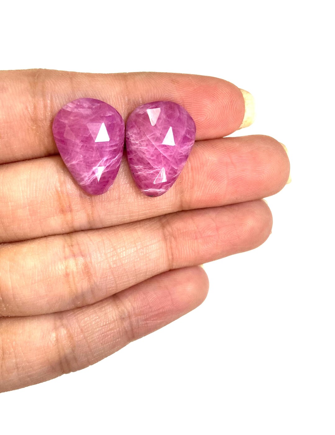 23 Cts Rare 100% Natural Pink Ruby - Rose Cut Ruby Pair- Healing Ruby ...