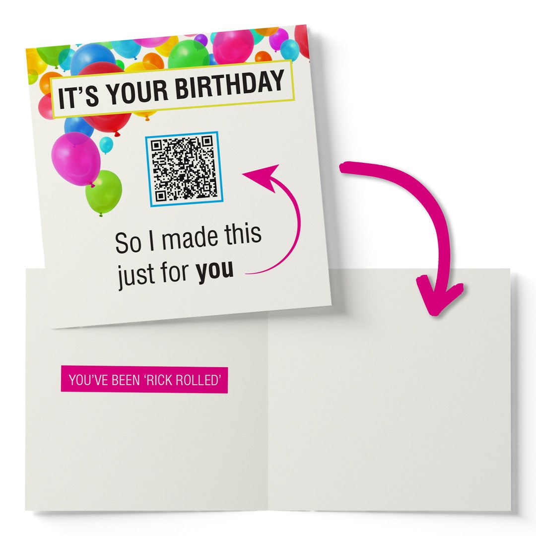 Rick Rolled Birthday Card | Funny Birthday Card | You've Been Rick ...
