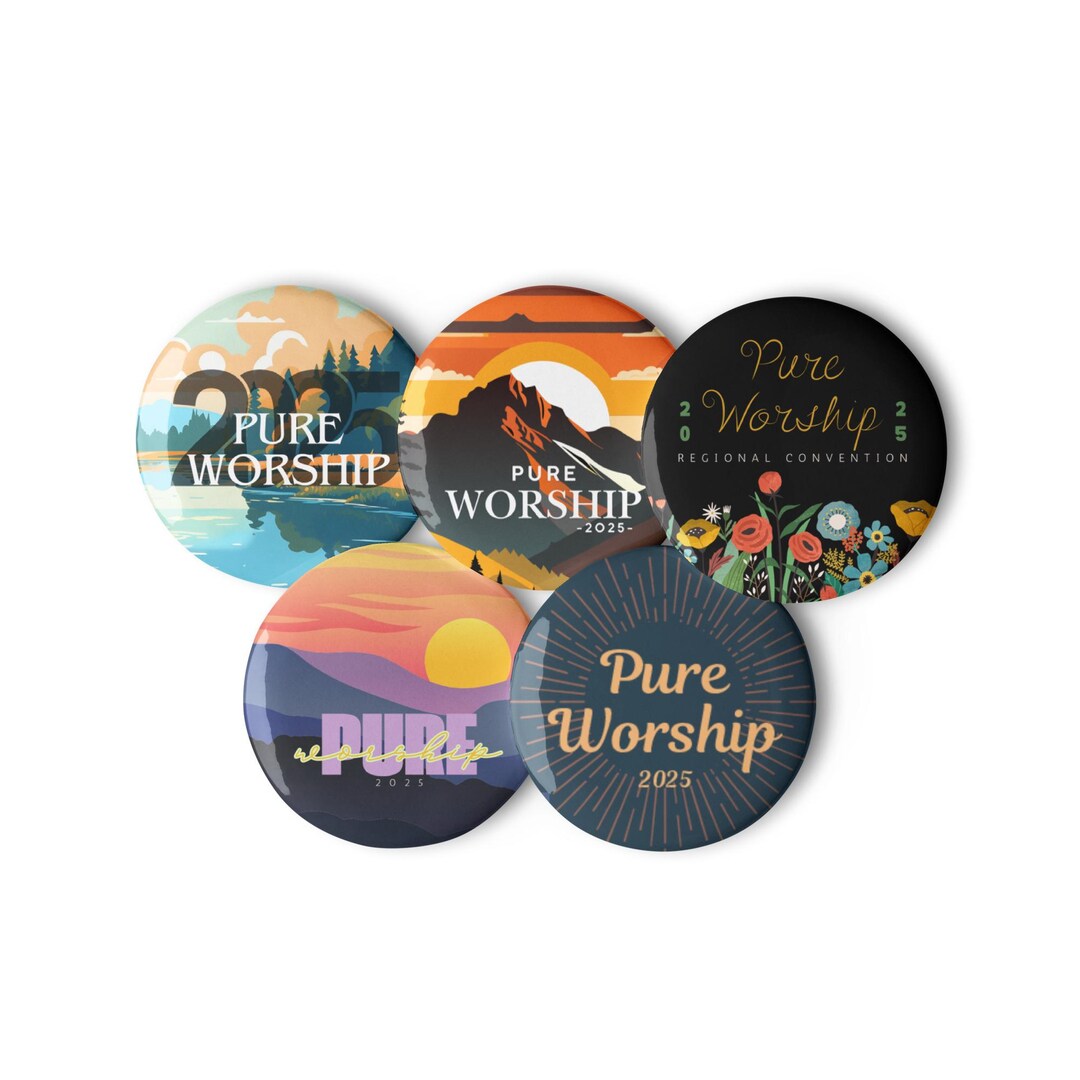 5 Variety Pack - Pure Worship Convention Button Pins - Etsy