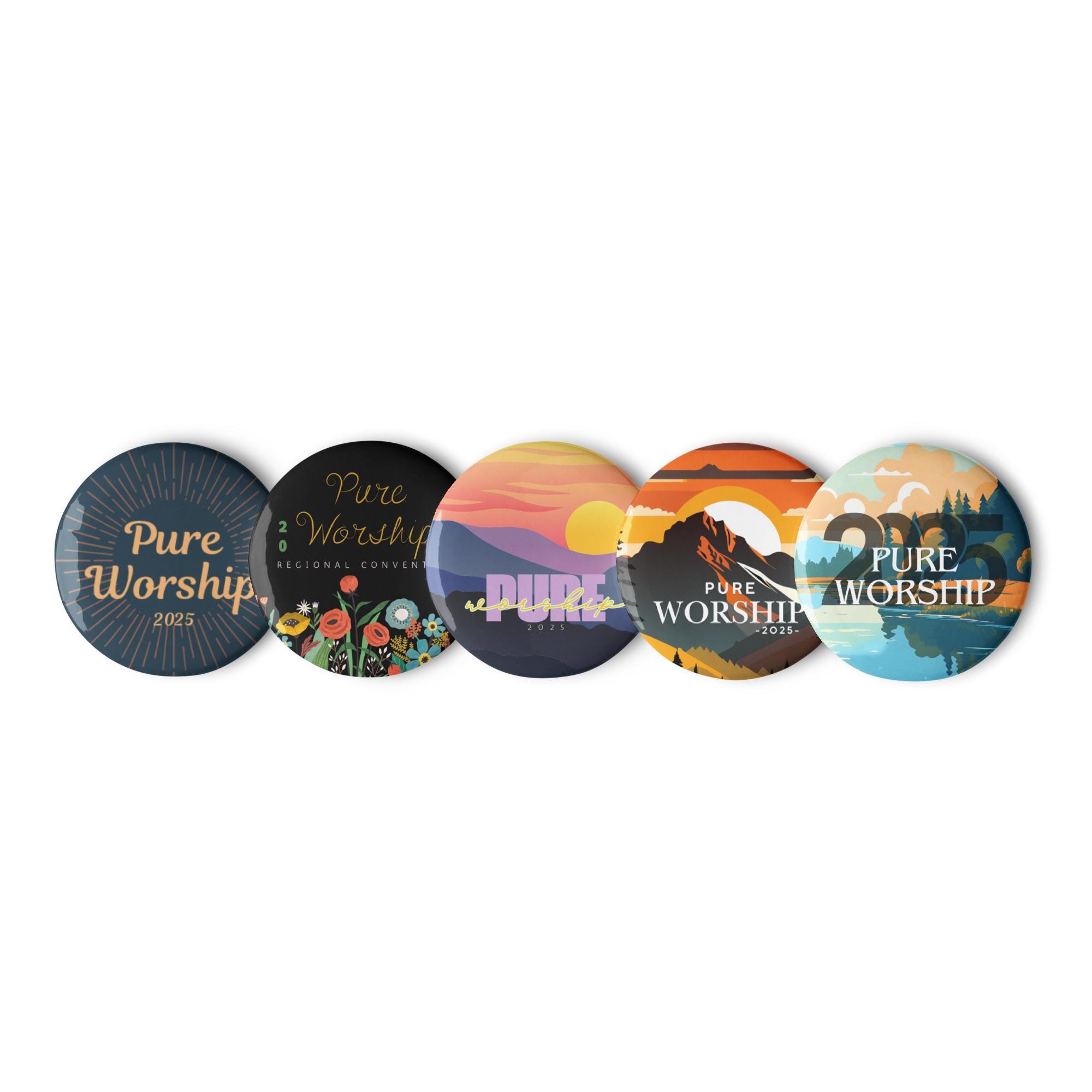 5 Variety Pack - Pure Worship Convention Button Pins - Etsy
