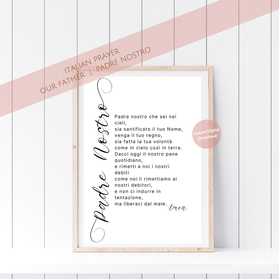 Italian Lord's Prayer Padre Nostro Printable, Instant Digital ...