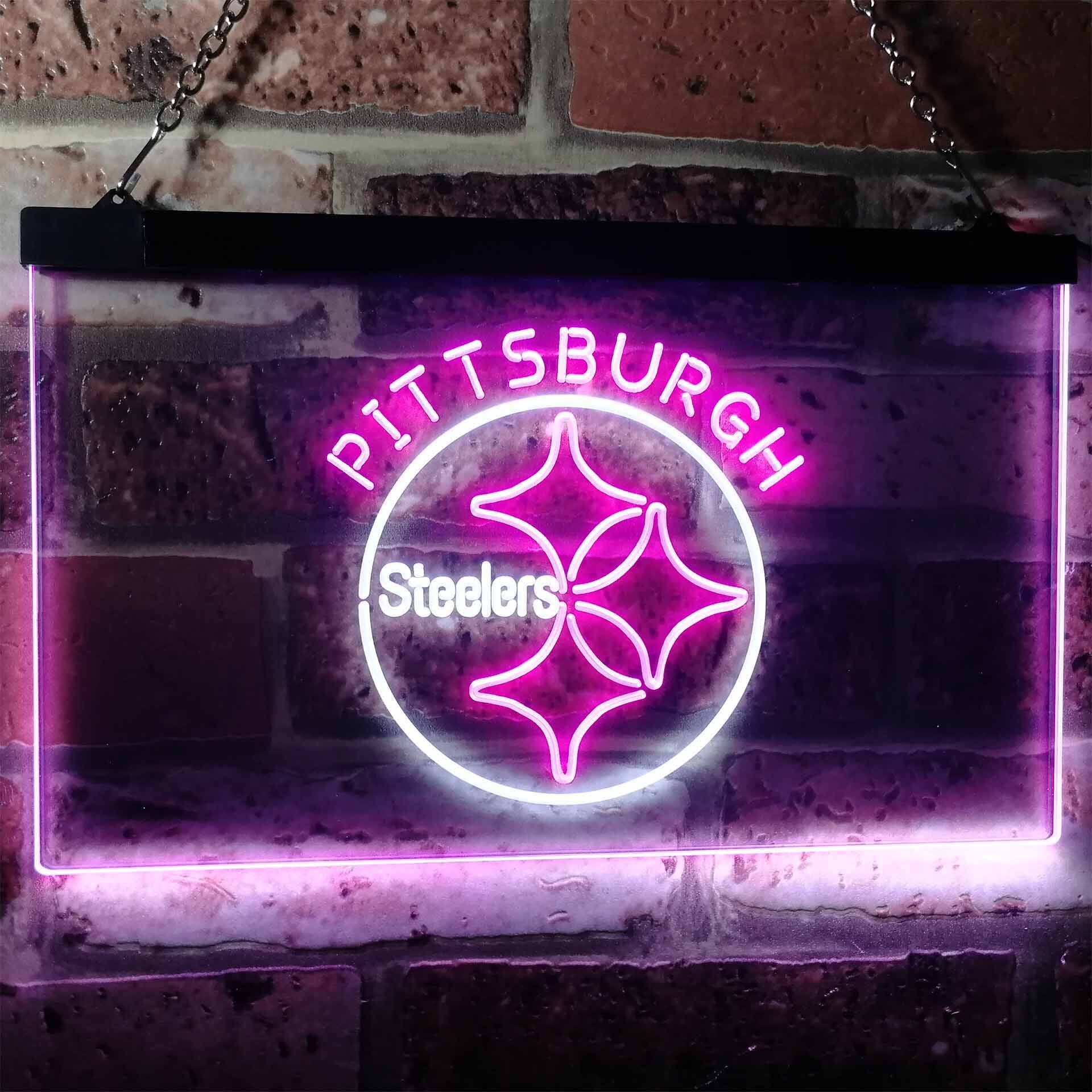 Pittsburgh Steelers Football Bar Decor Two Color LED Neon Sign | Etsy