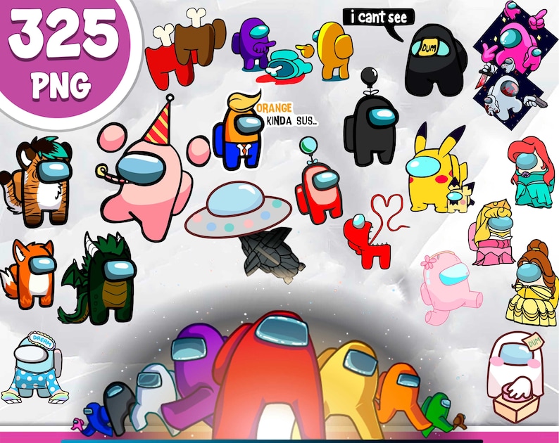 Among Us Clipart Among Us png Among Us digital paper Among Us | Etsy