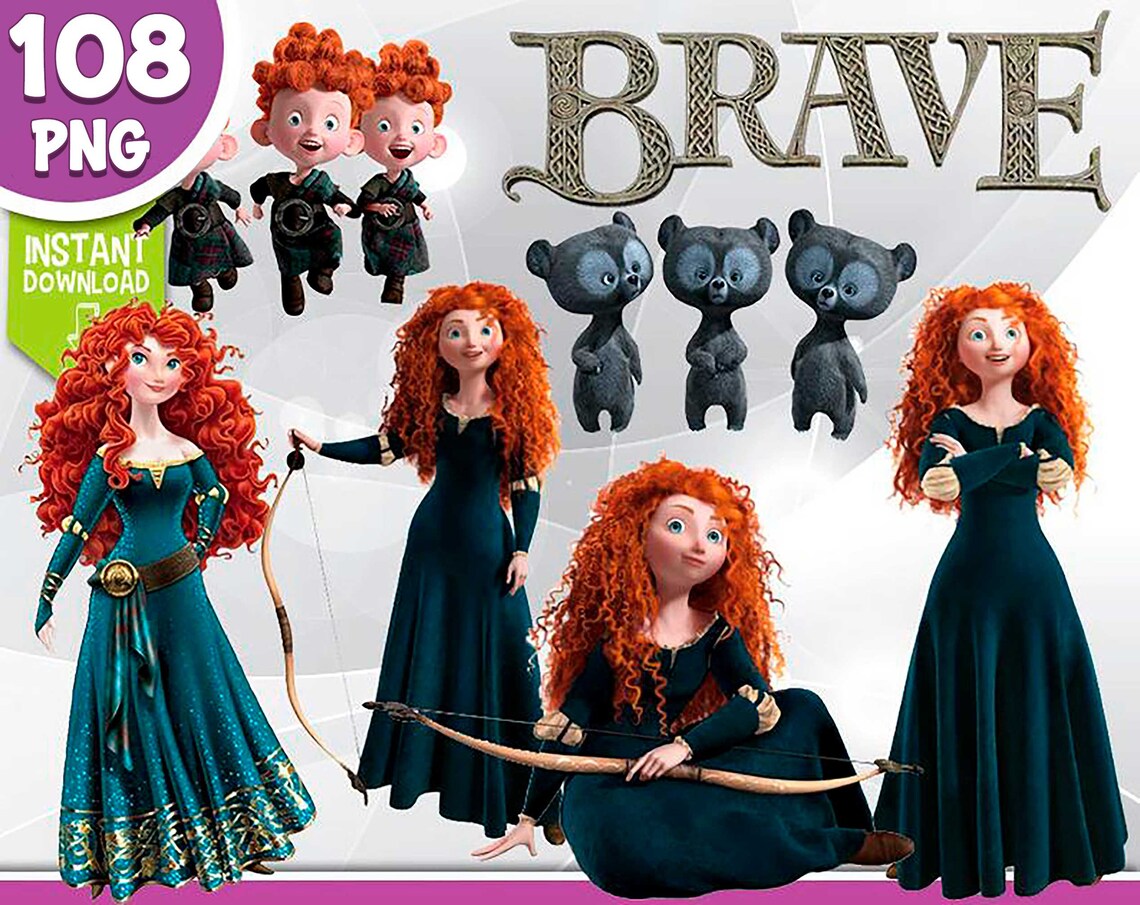 Brave Clipart Brave PNG Merida Clip Art Png Transparent | Etsy