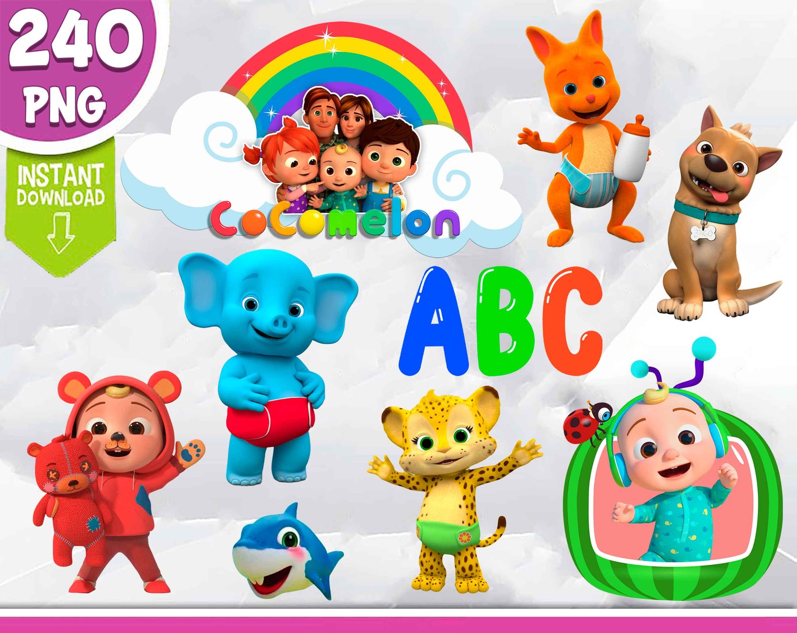 Cocomelon BUNDLE Cocomelon Clipart png Cocomelon Clip art | Etsy