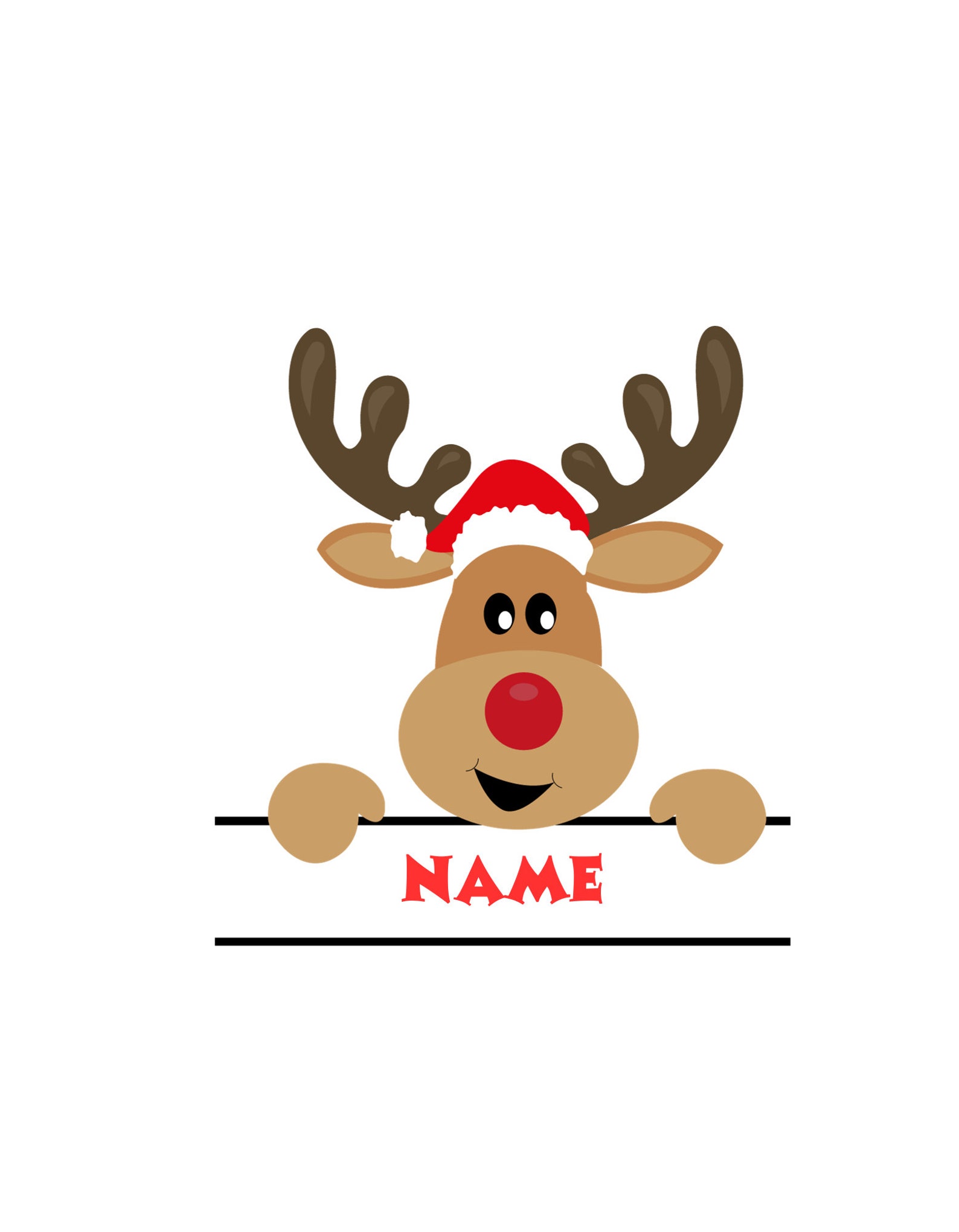 DIGITAL Customizable Reindeer SVG Files - Etsy