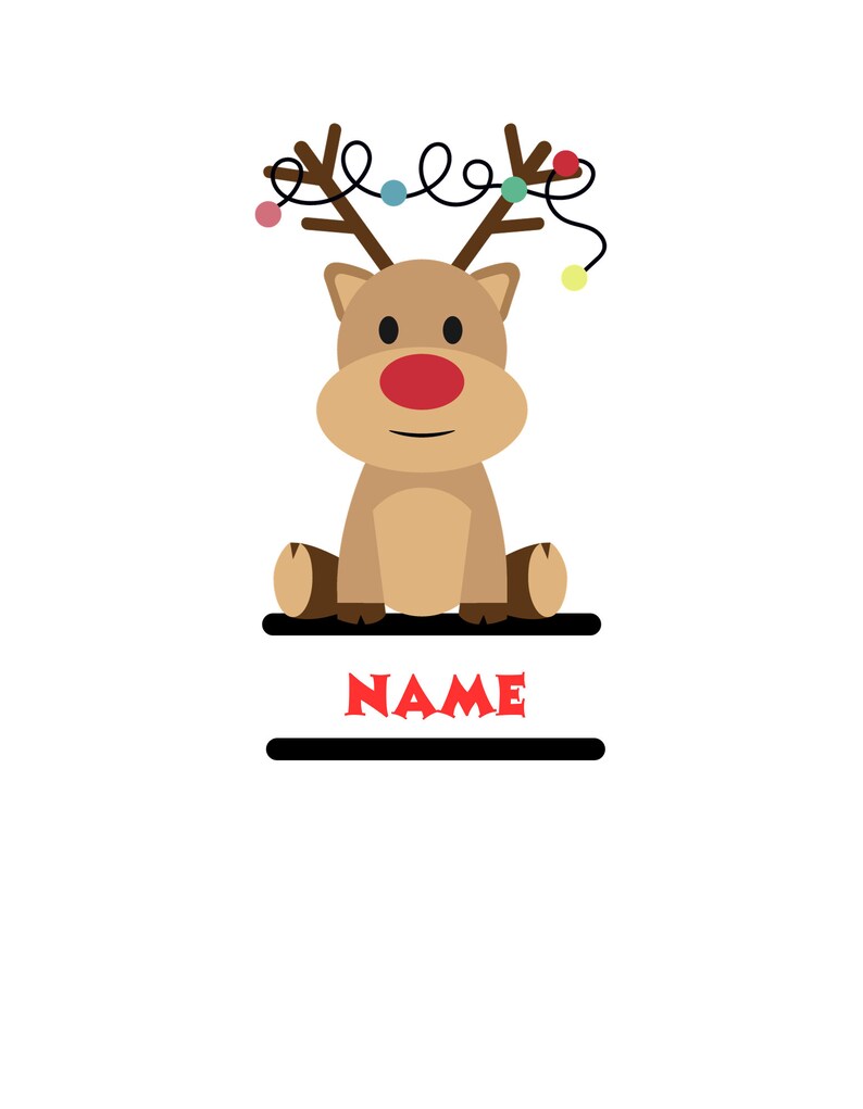 DIGITAL Customizable Reindeer SVG Files - Etsy