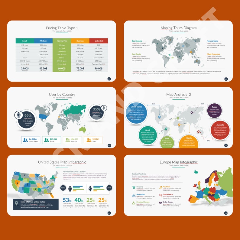 Powerpoint Template Presentation Over 200 Slides and 1000 of - Etsy
