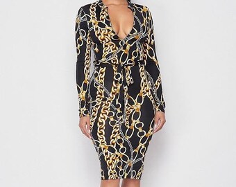 Black Chain Dress | Etsy