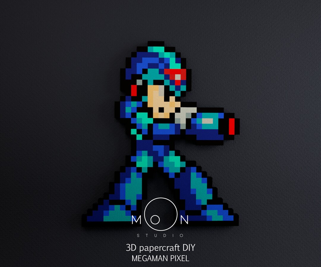 Megaman Pixel DIY Papercraft Low Poly Dxf Svg Video - Etsy España
