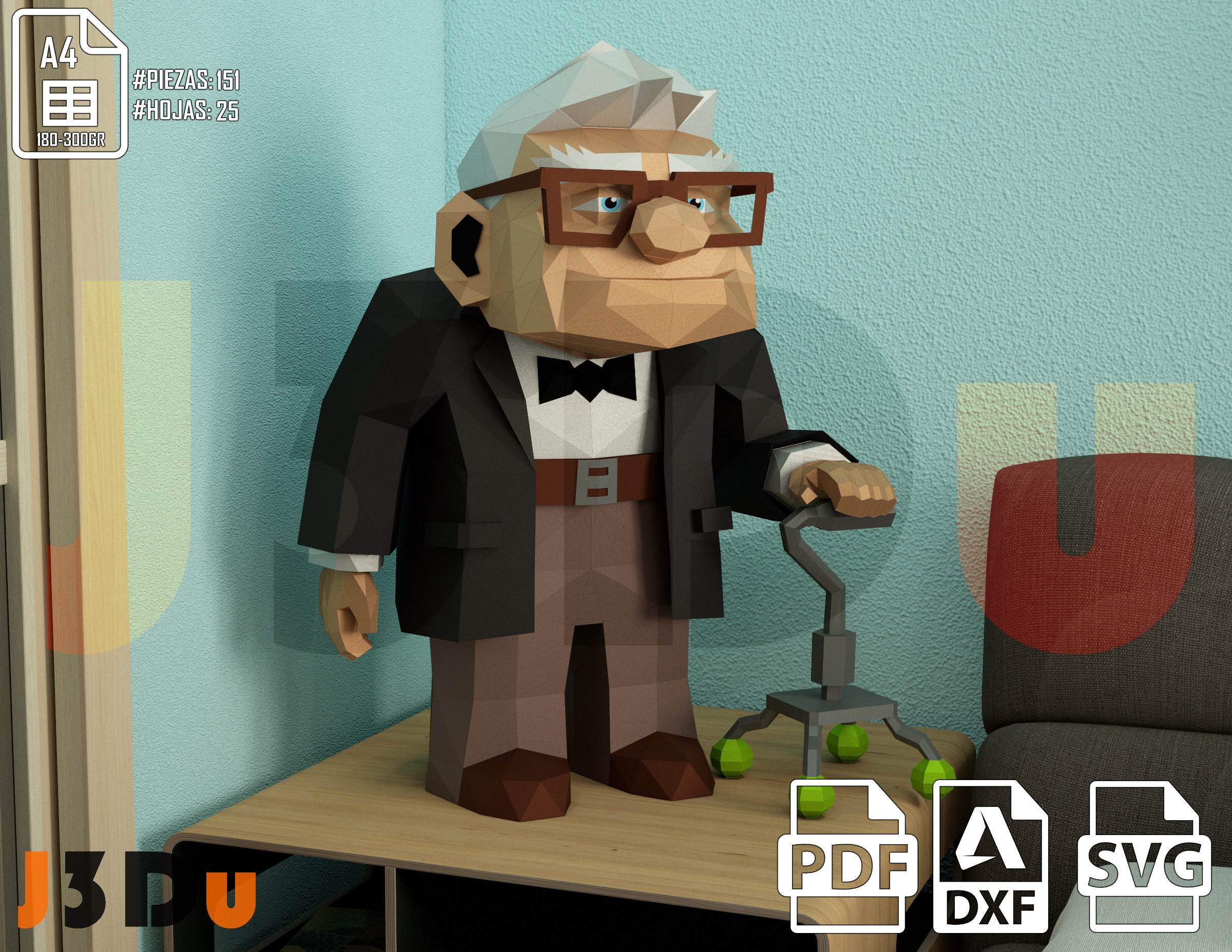 Carl Papercraft PDF SVG Template for Children's Room | Etsy Australia