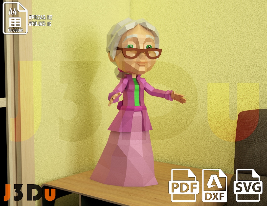 Ellie Papercraft PDF Dxf SVG Template for Children's - Etsy