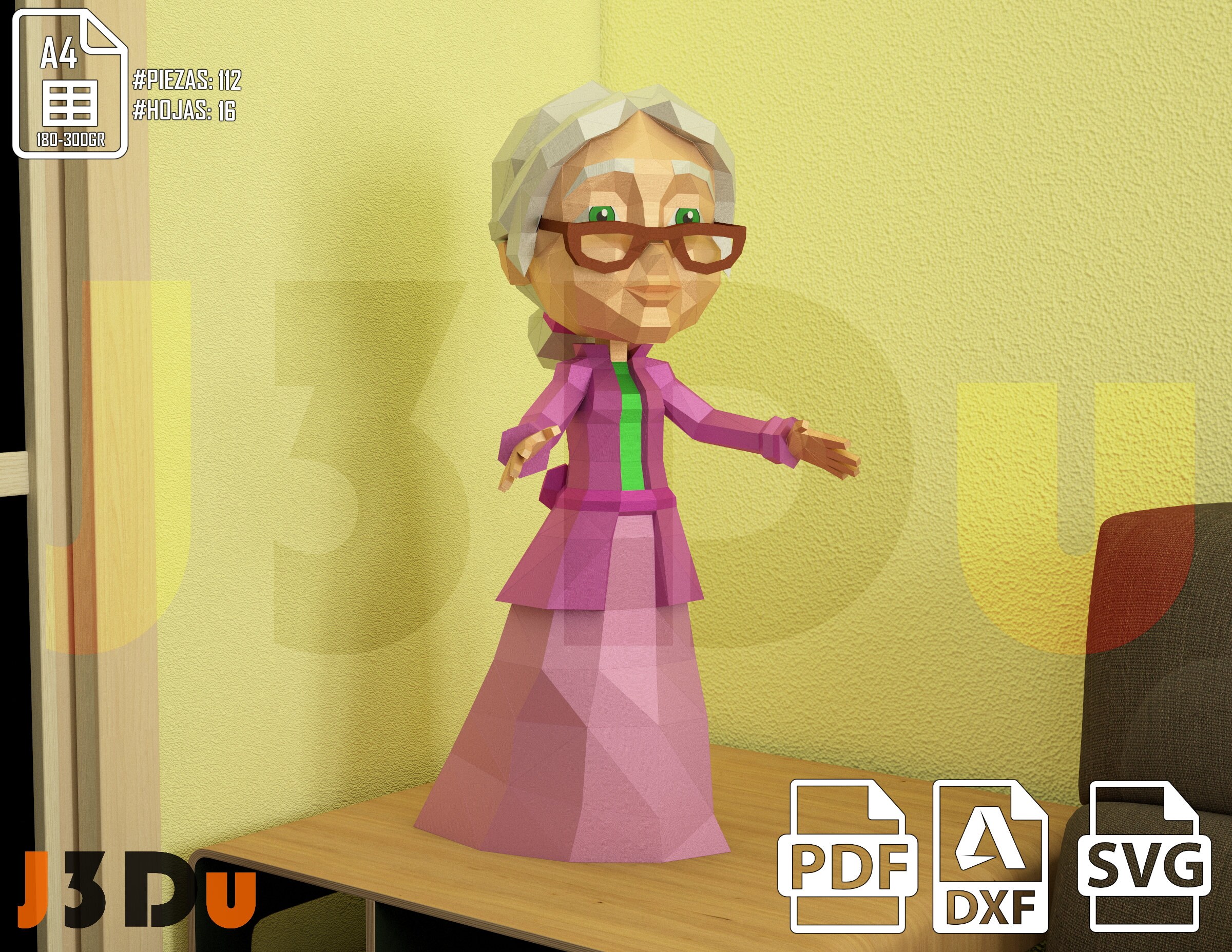 Ellie Papercraft PDF Dxf SVG Template for Children's - Etsy