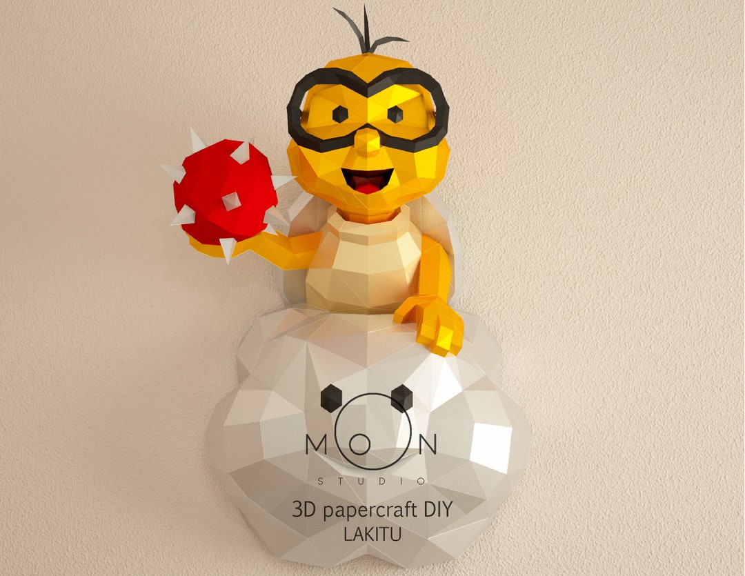Lakitu DIY Papercraft PDF Svg Dxf Low Poly 3D Model - Etsy Australia