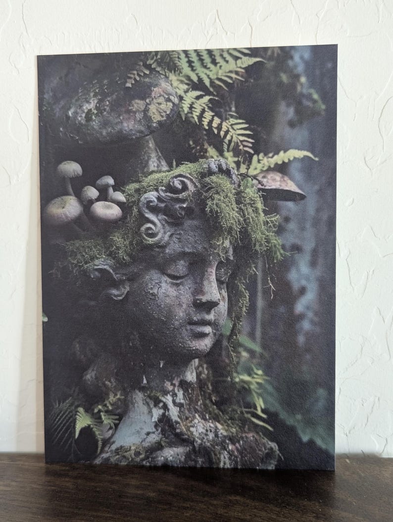 Mossy Statue 5 X 7 Art Print - Etsy