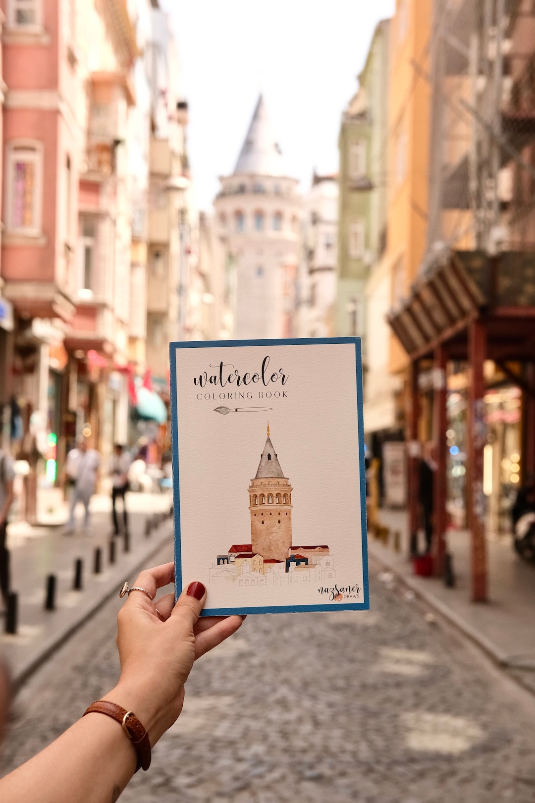 Istanbul Watercolor Coloring Book | Handmade Illustration Pages, Adult ...
