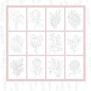 Watercolor Coloring Book Set | Floral Handmade Illustration - Adult ...