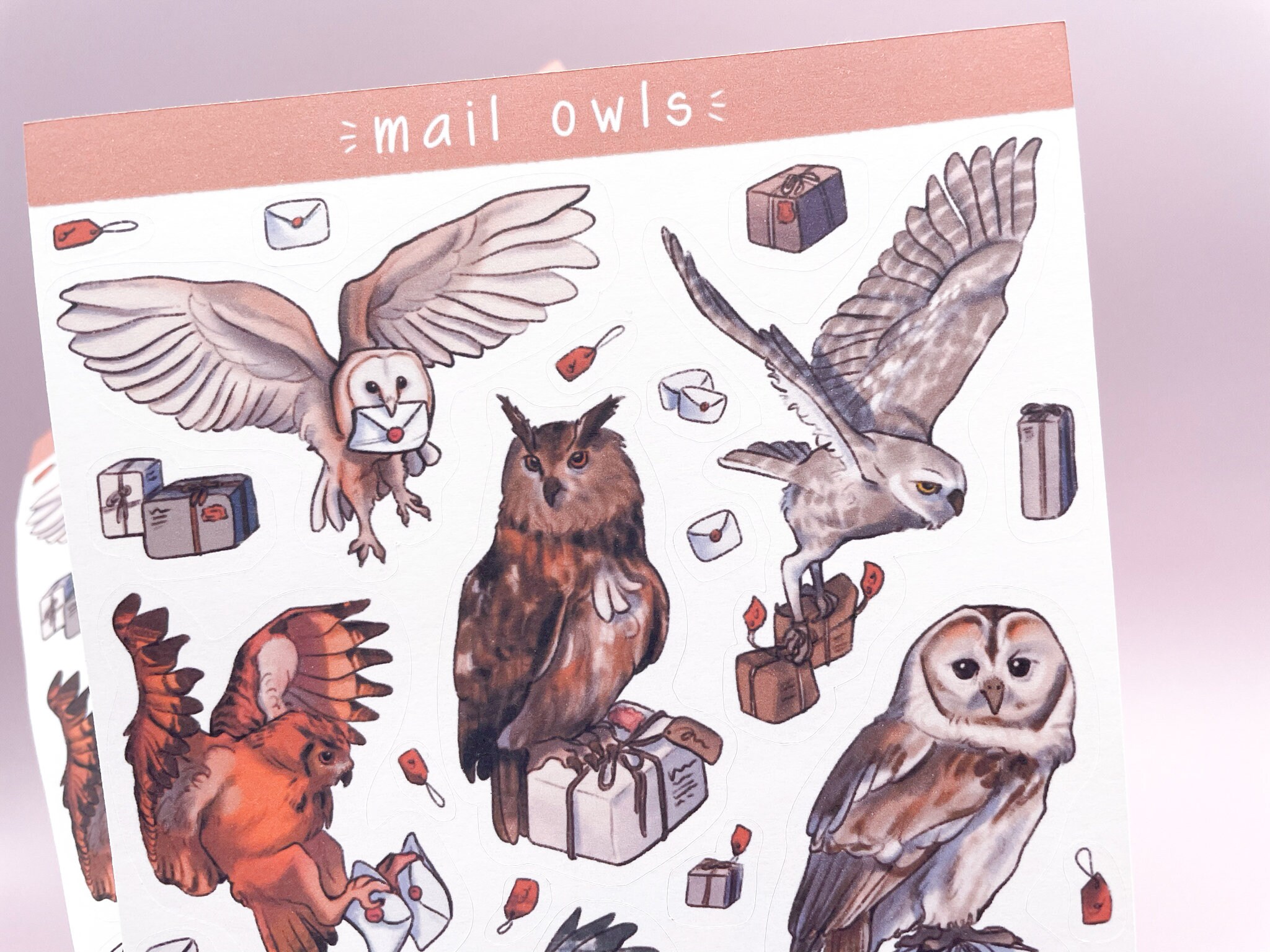 Mail Owls Sticker Sheet Post Owl Cute Stickers Magical Magic | Etsy