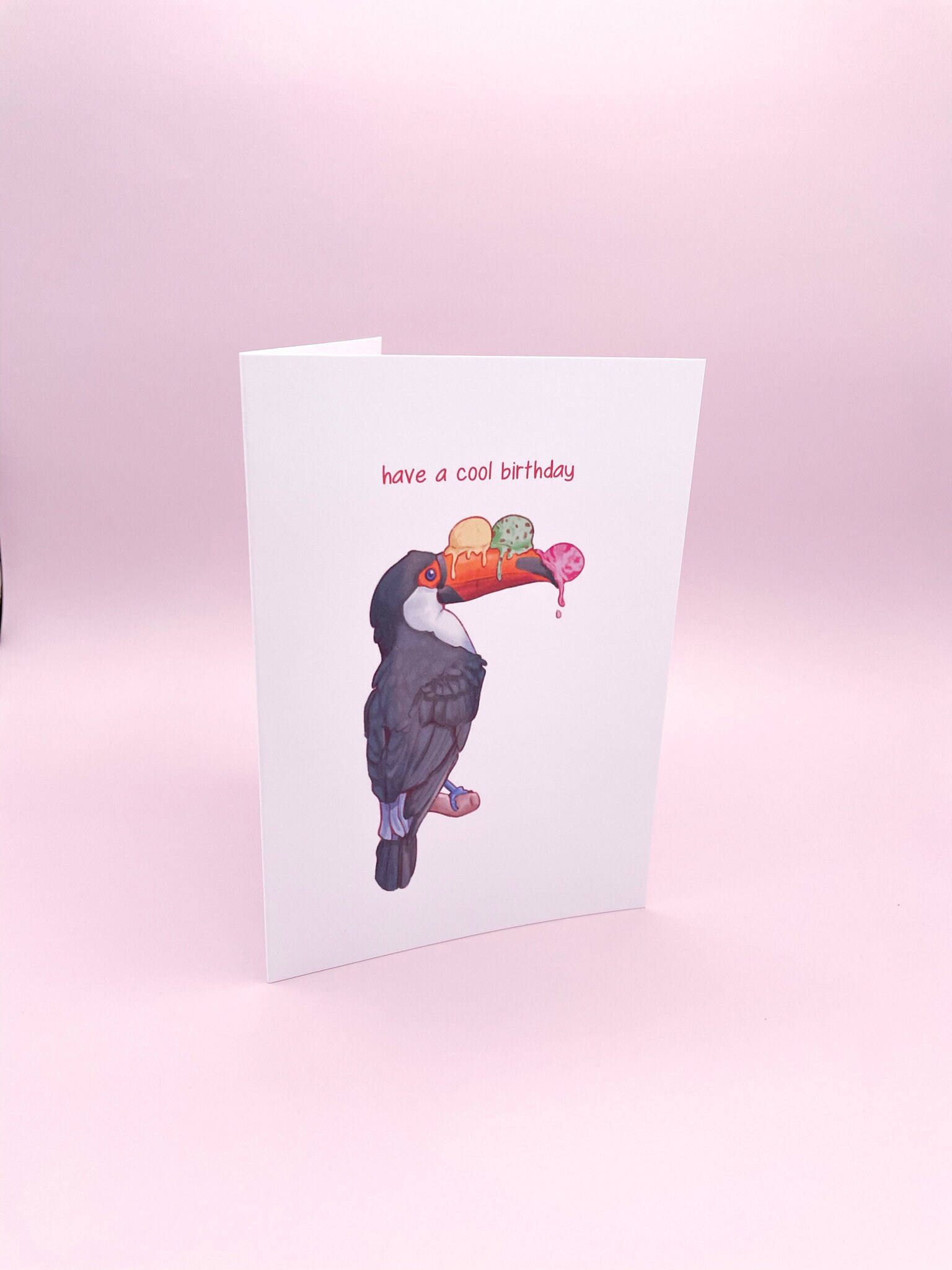 Ice Cream Toucan Birthday Card Four Options Cute Toucans | Etsy