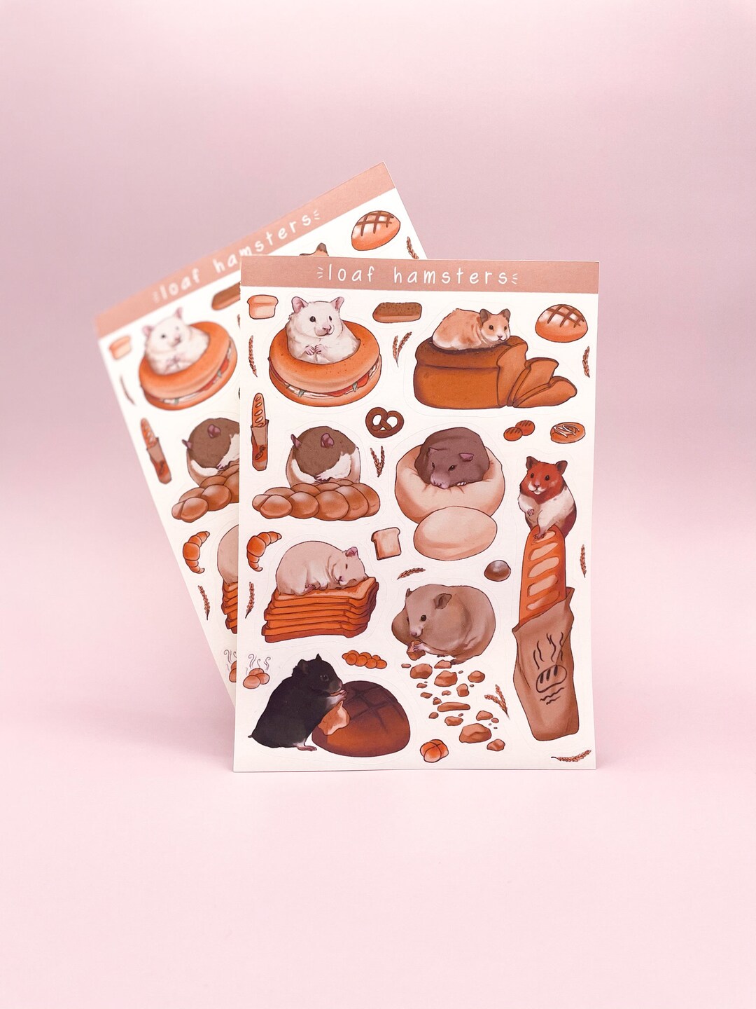 Loaf Hamsters Sticker Sheet | Bread Hamster Pet Cute Rodent Stickers ...