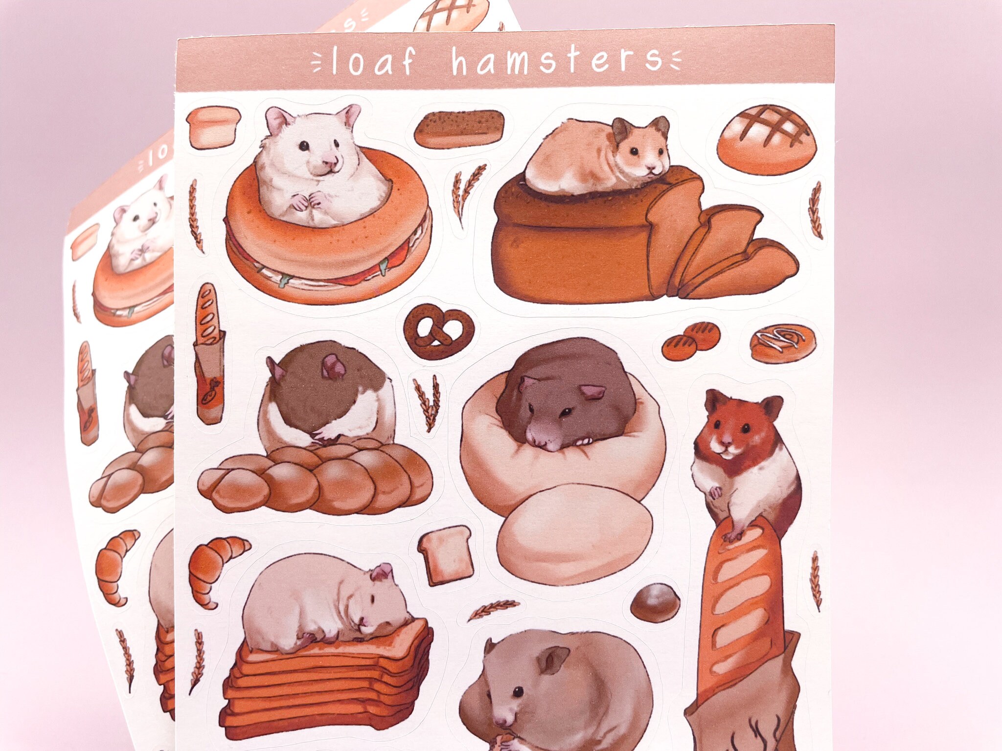 Loaf Hamsters Sticker Sheet Bread Hamster Pet Cute Rodent | Etsy