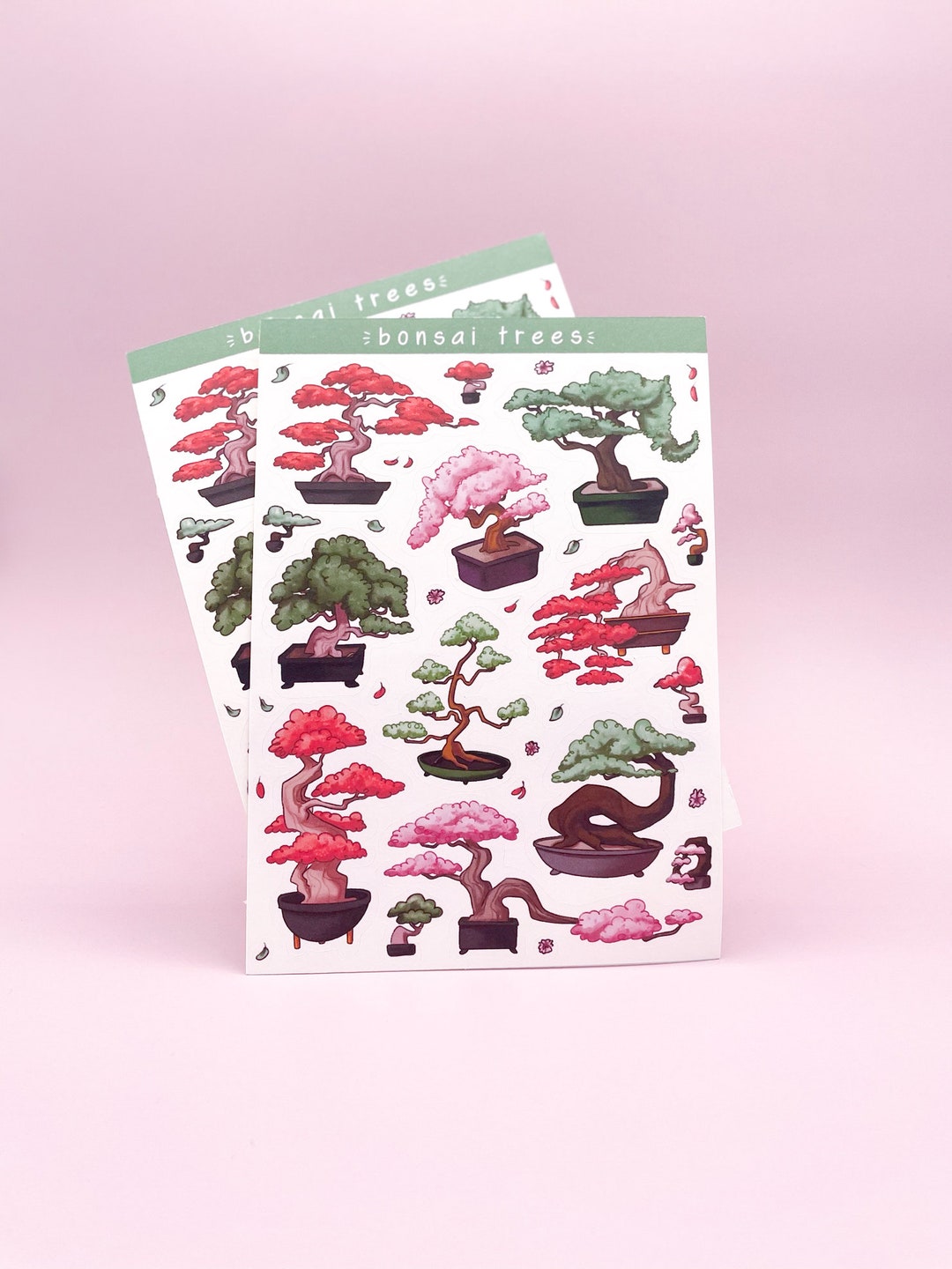 Bonsai Trees Sticker Sheet | Bonsais Tree Stickers | Japanese Botanical ...