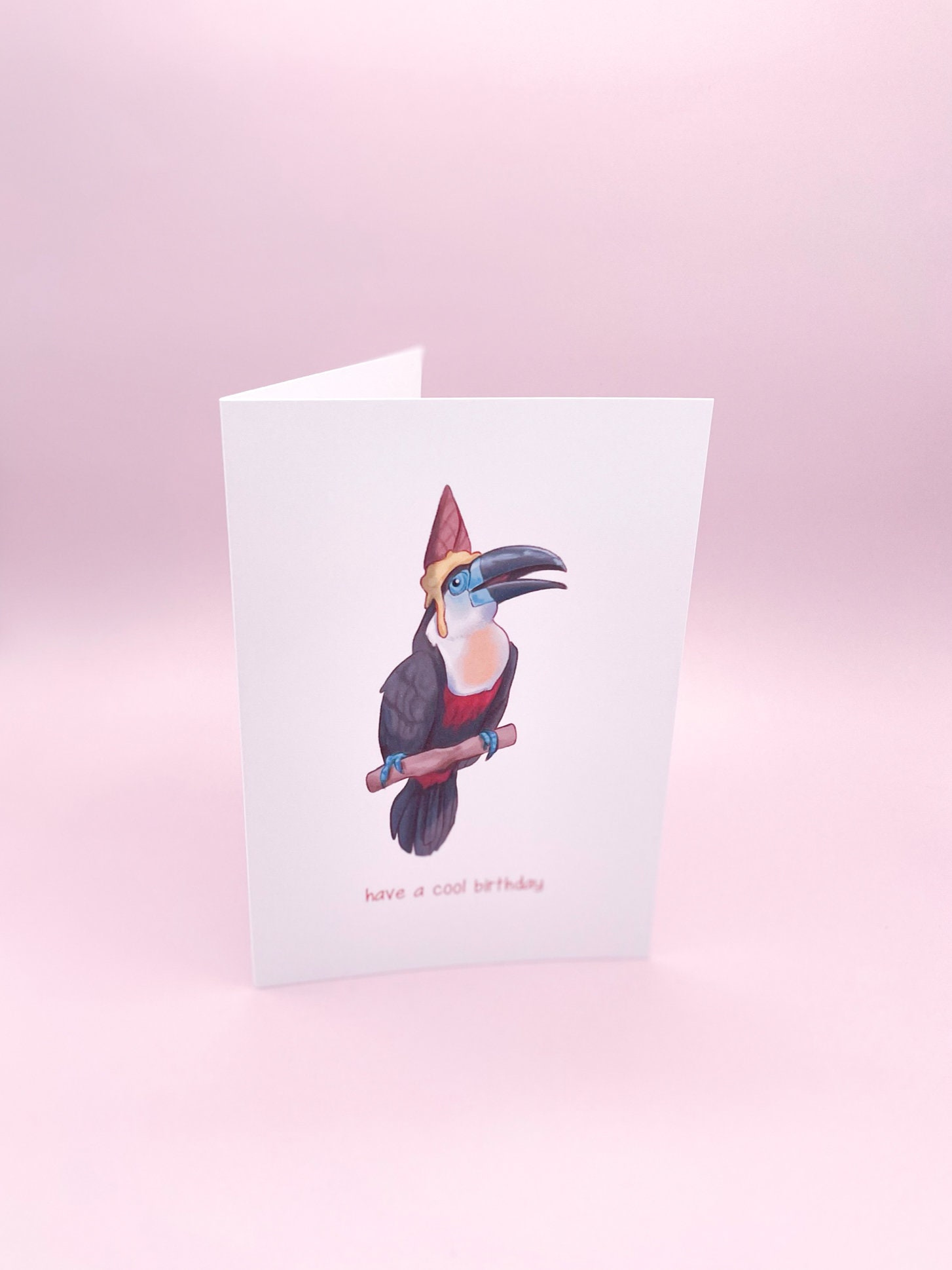 Ice Cream Toucan Birthday Card Four Options Cute Toucans | Etsy