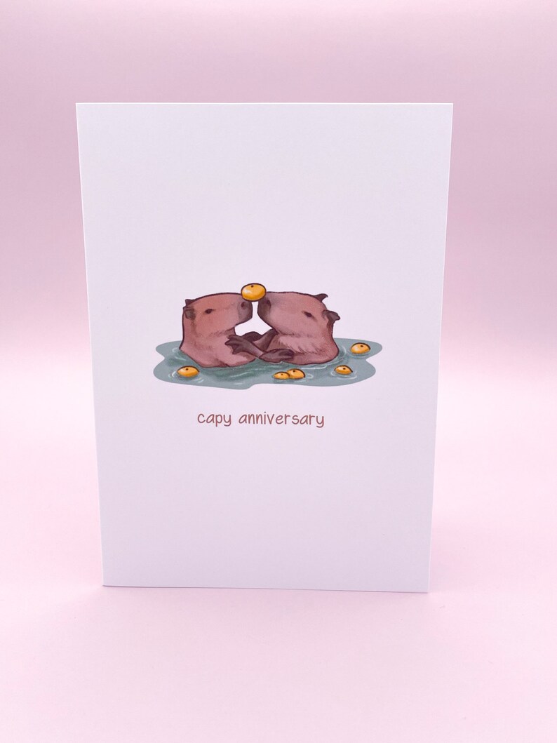 Capy Anniversary / Valentines Capybara Card Cute Capybaras | Etsy