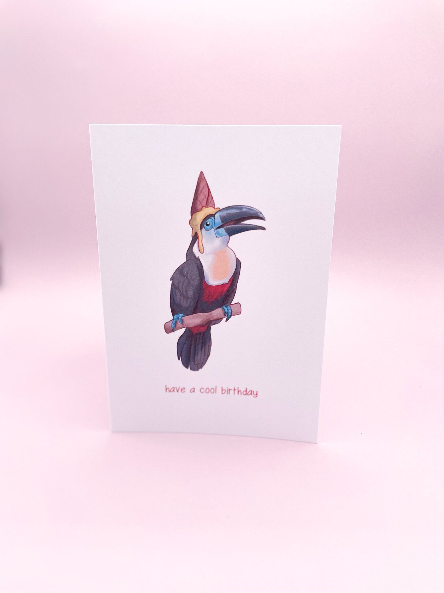 Ice Cream Toucan Birthday Card Four Options Cute Toucans | Etsy