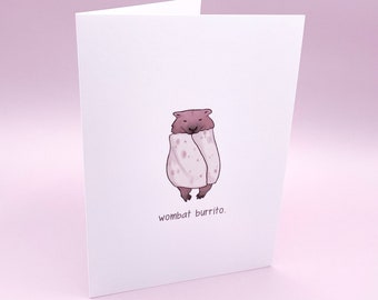 Wombat Card Wombat Australian Animal Card Greeting Card Birthday Card ...