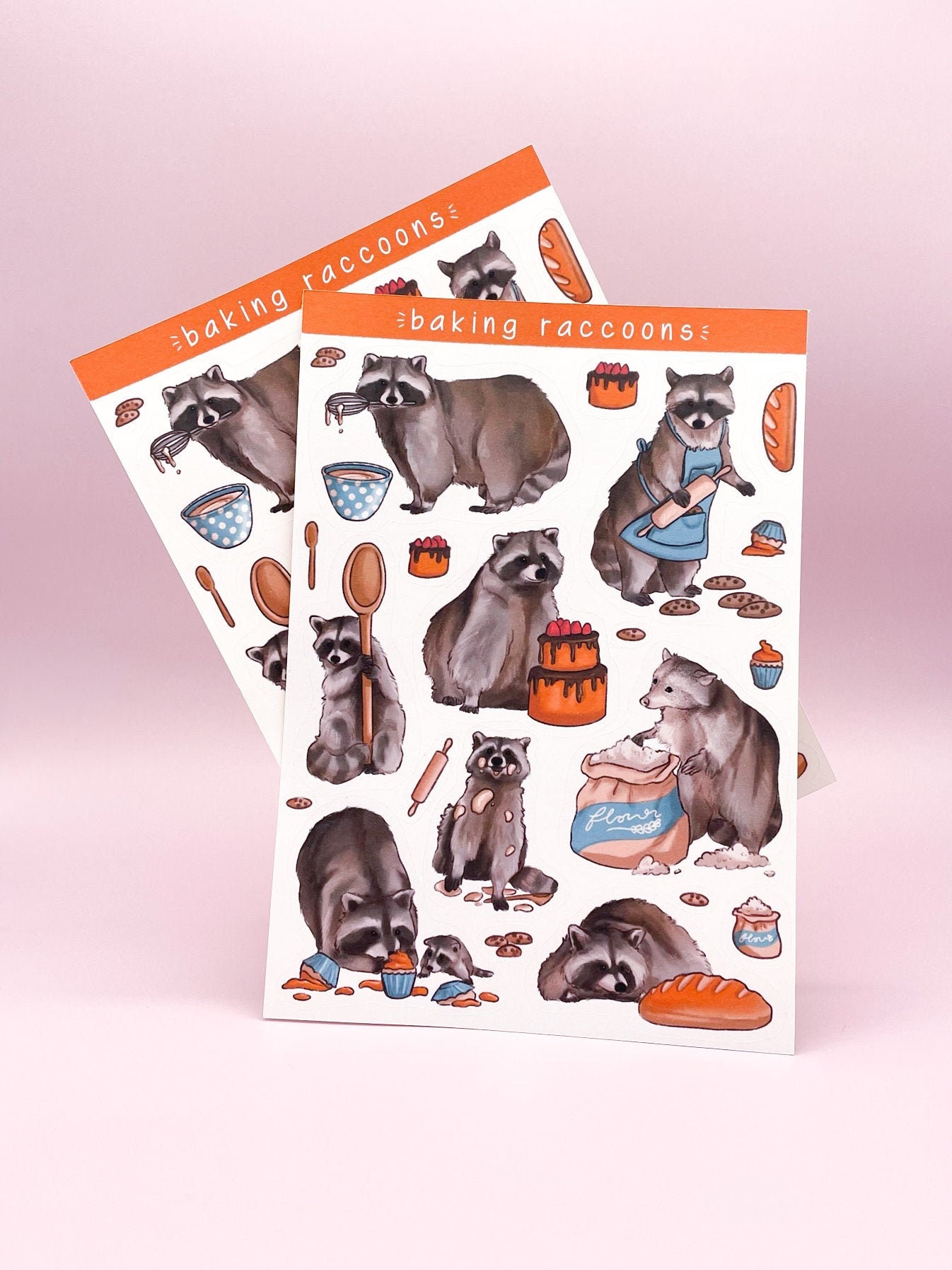 Baking Raccoons Sticker Sheet Cute Raccoon Stickers Bread - Etsy UK