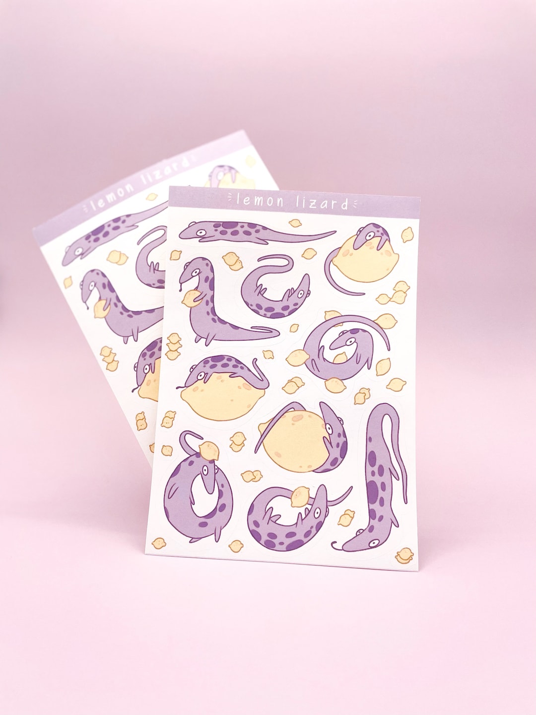 Lemon Lizard Sticker Sheet | Lemons Lizards Reptile Stickers Lilac Cute ...