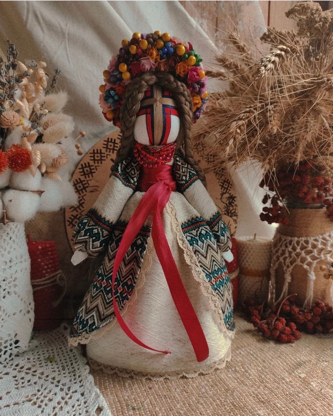 Ukrainian Motanka Doll, Waldorf Doll With Moon, Colorful Ukrainian ...