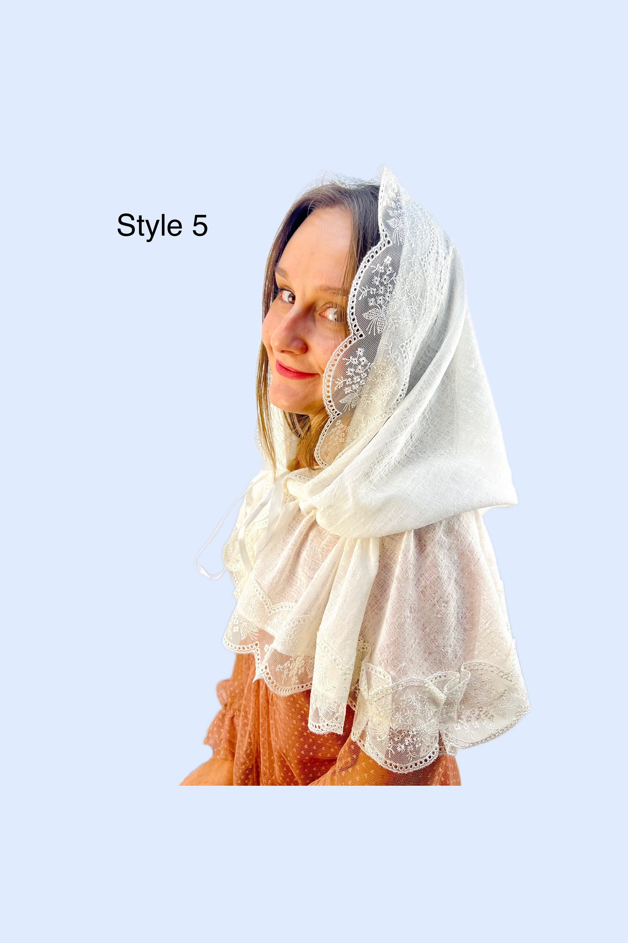 Linen Chapel Veil for Mass, Wedding Head Veil, Traditional Catholic ...