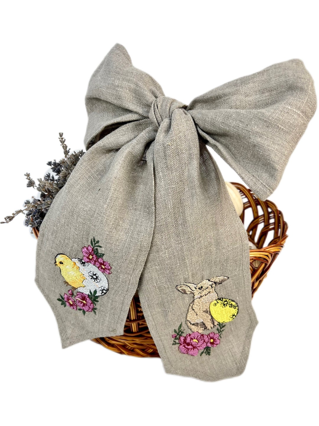 Linen Easter Basket Bow, Orthodox Easter Basket Covers, Easter Basket ...