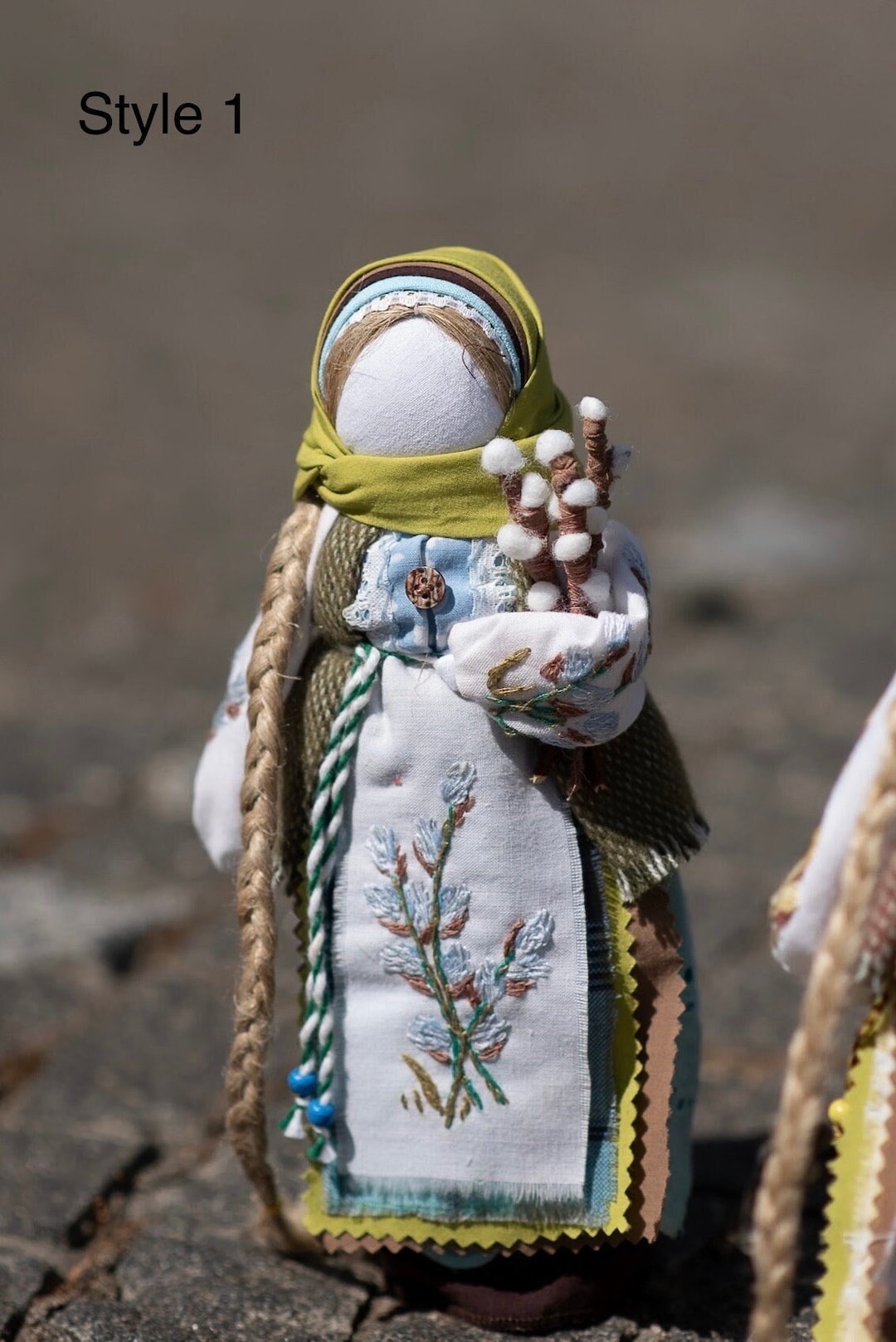 Ukrainian Motanka Doll With Willow, Hand-made Embroidered Art Doll ...