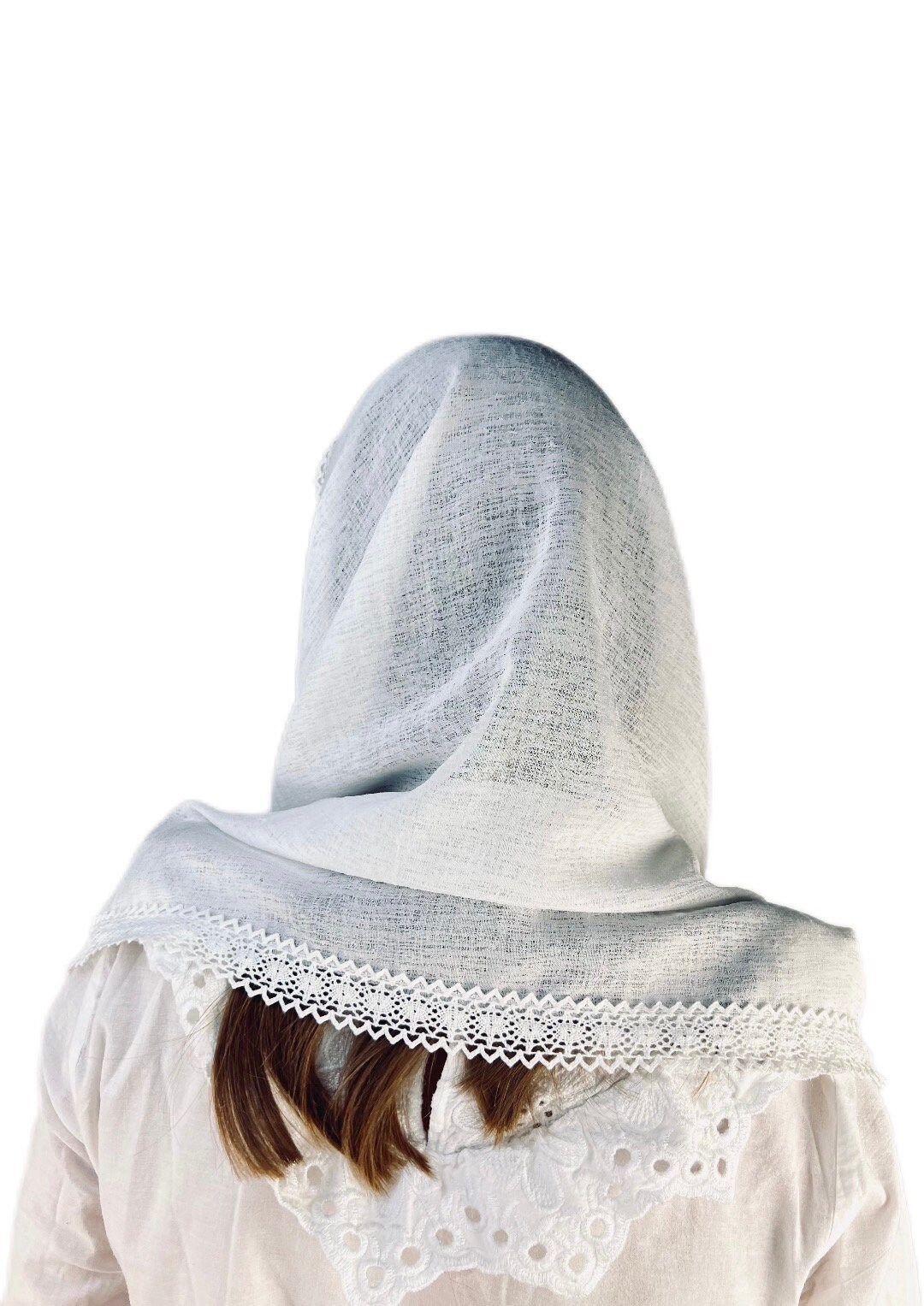 Linen Chapel Veil for Mass, Wedding Head Veil, Traditional Catholic ...