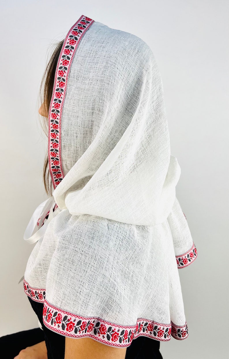 Linen Veil With Lace, Religion Head Veil, Catholic Mantilla, Church ...