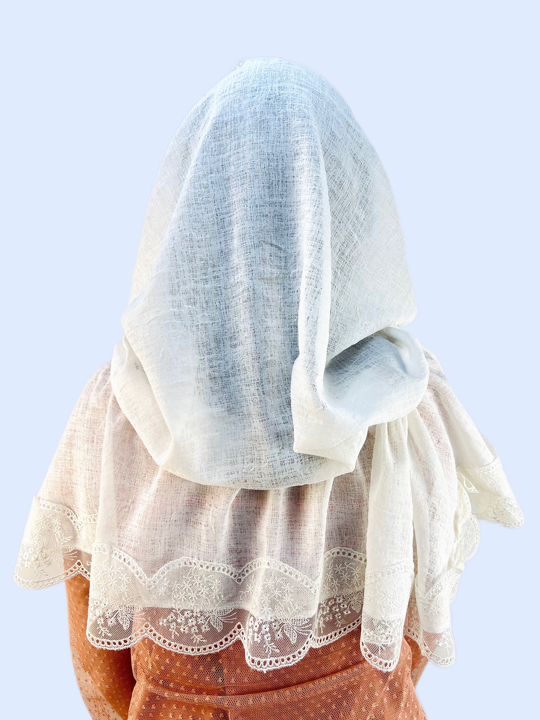 Linen Chapel Veil for Mass, Wedding Head Veil, Traditional Catholic ...