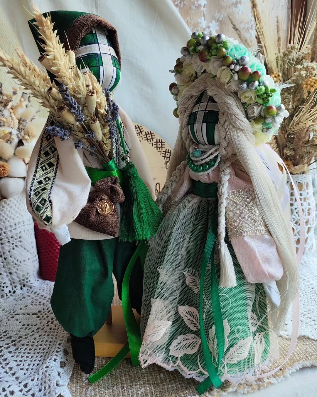 Pair of Ukrainian Motanka Dolls Waldorf Doll Berehynia - Etsy